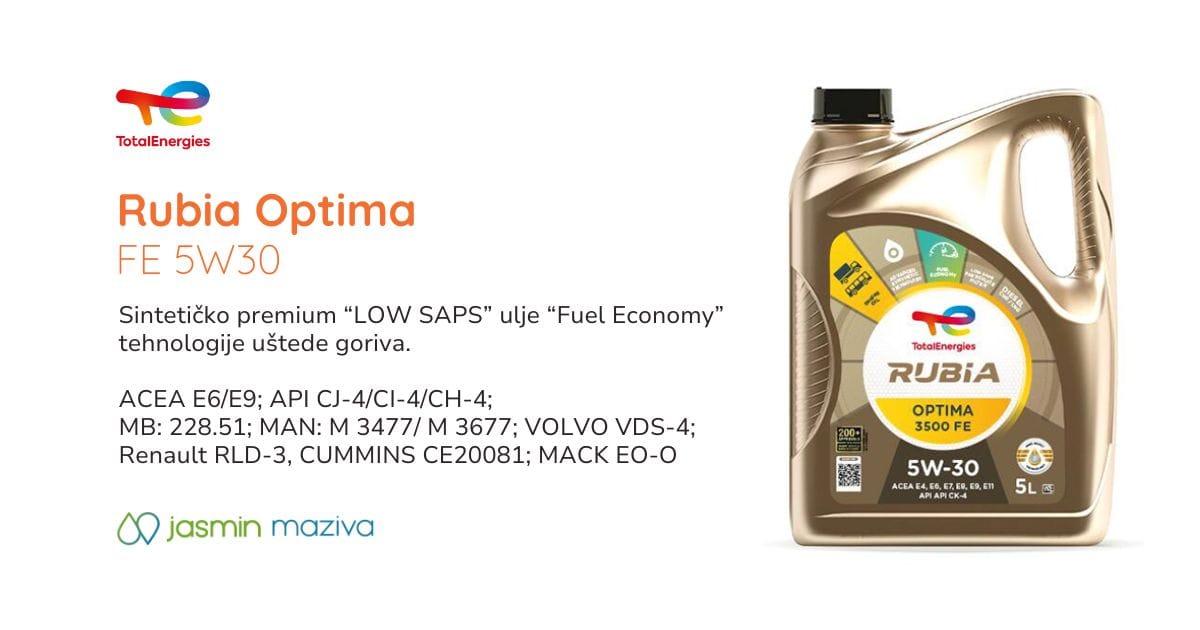 TOTAL RUBIA OPT. 3500 FE 5W30 5L | Jasmin maziva